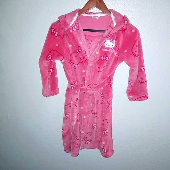 Sanrio | Pajamas | Hello Kitty L Girls Hoodie Belted Bath Robe In Berry ...